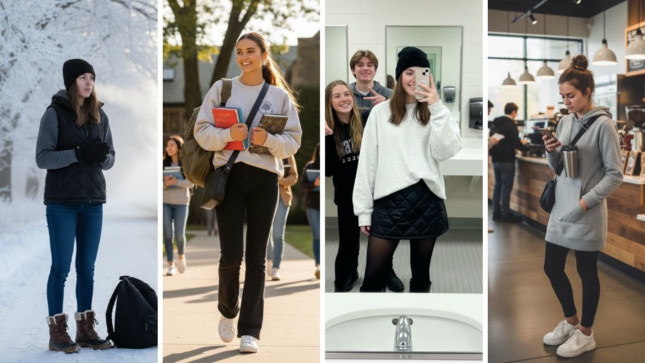 30 Cute & Warm Cold Weather Outfits for School - Ruby Style